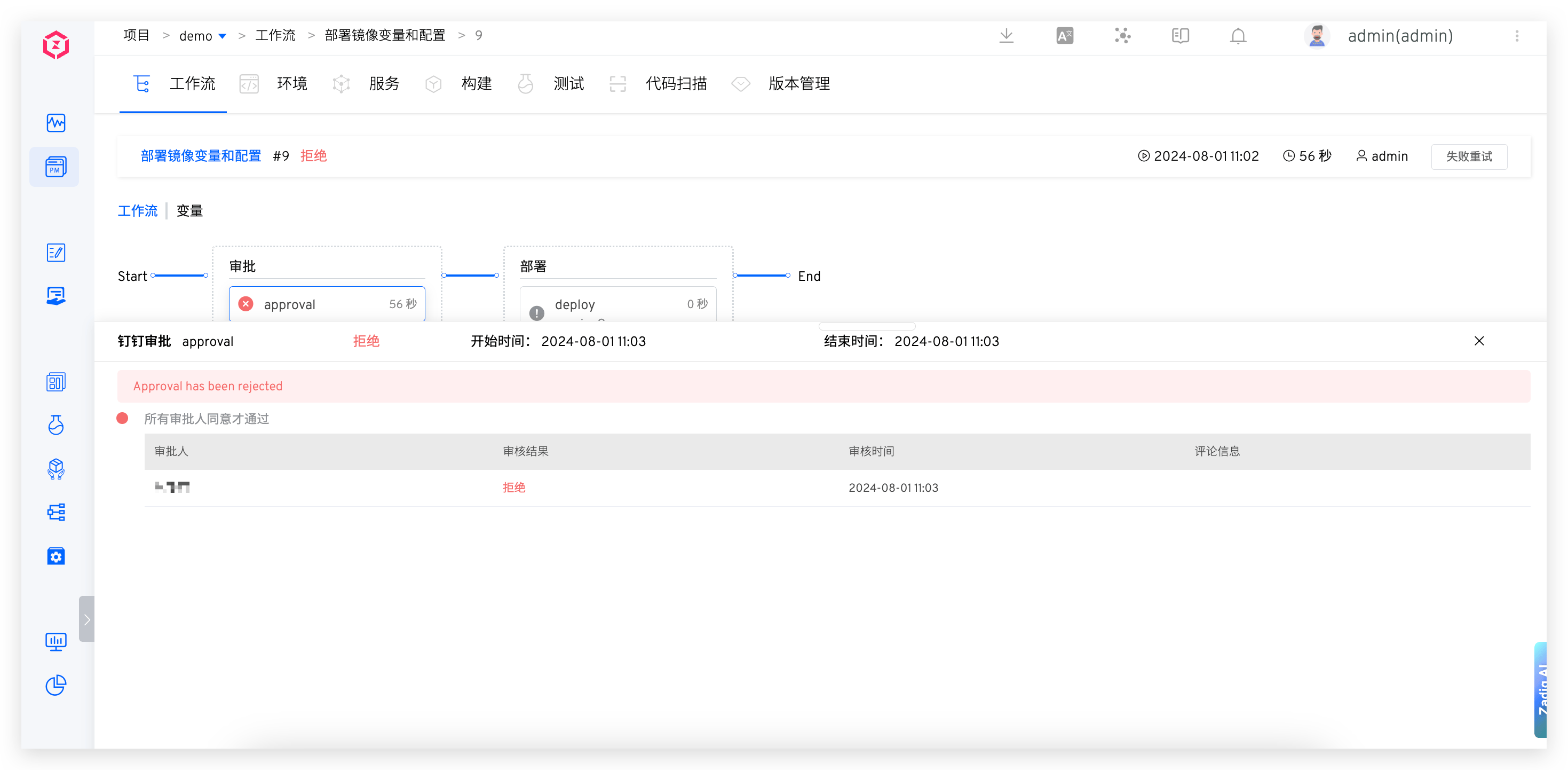 Workflow Approval Zadig 文档
