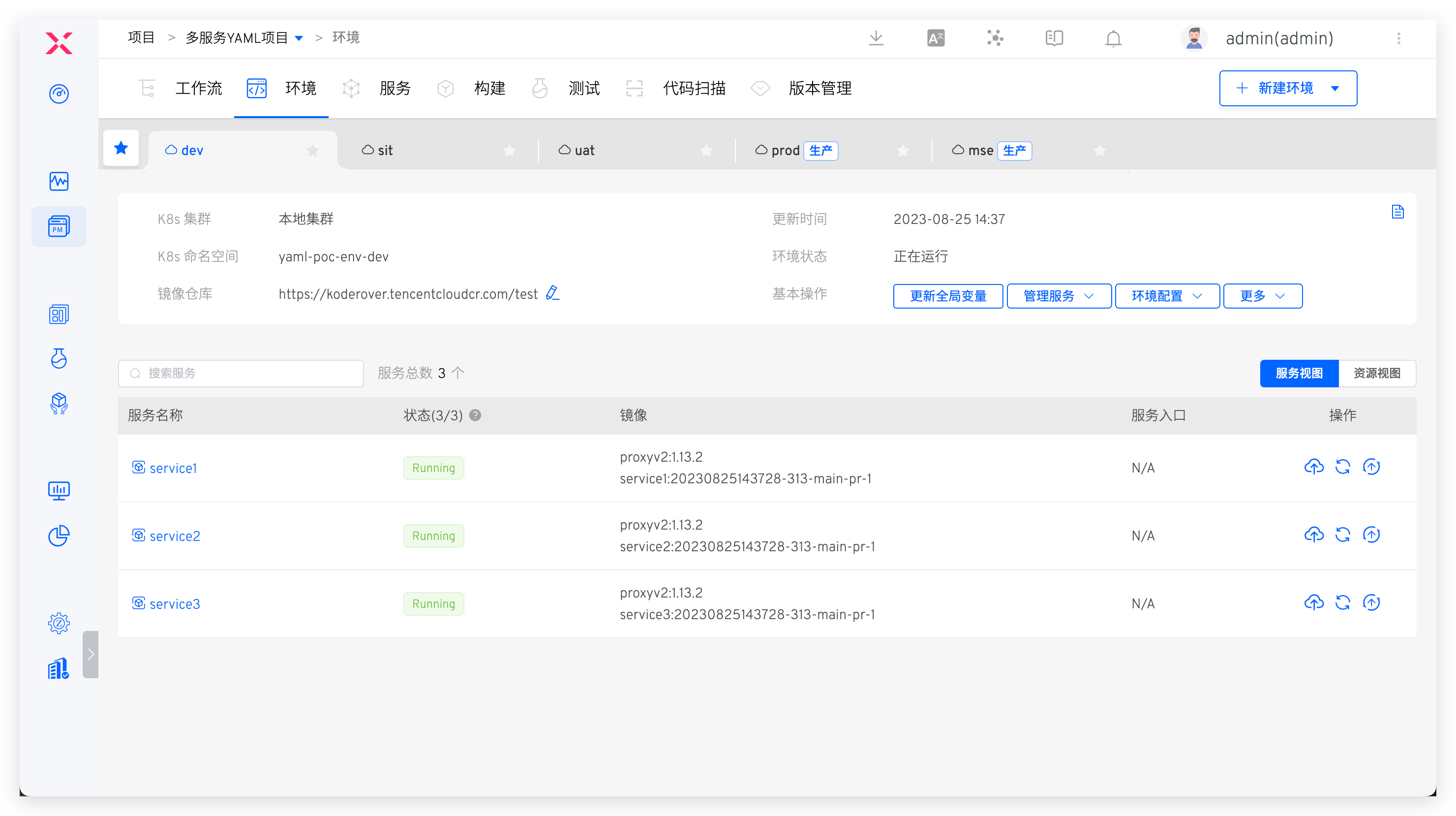 K8s YAML 环境 | Zadig 文档
