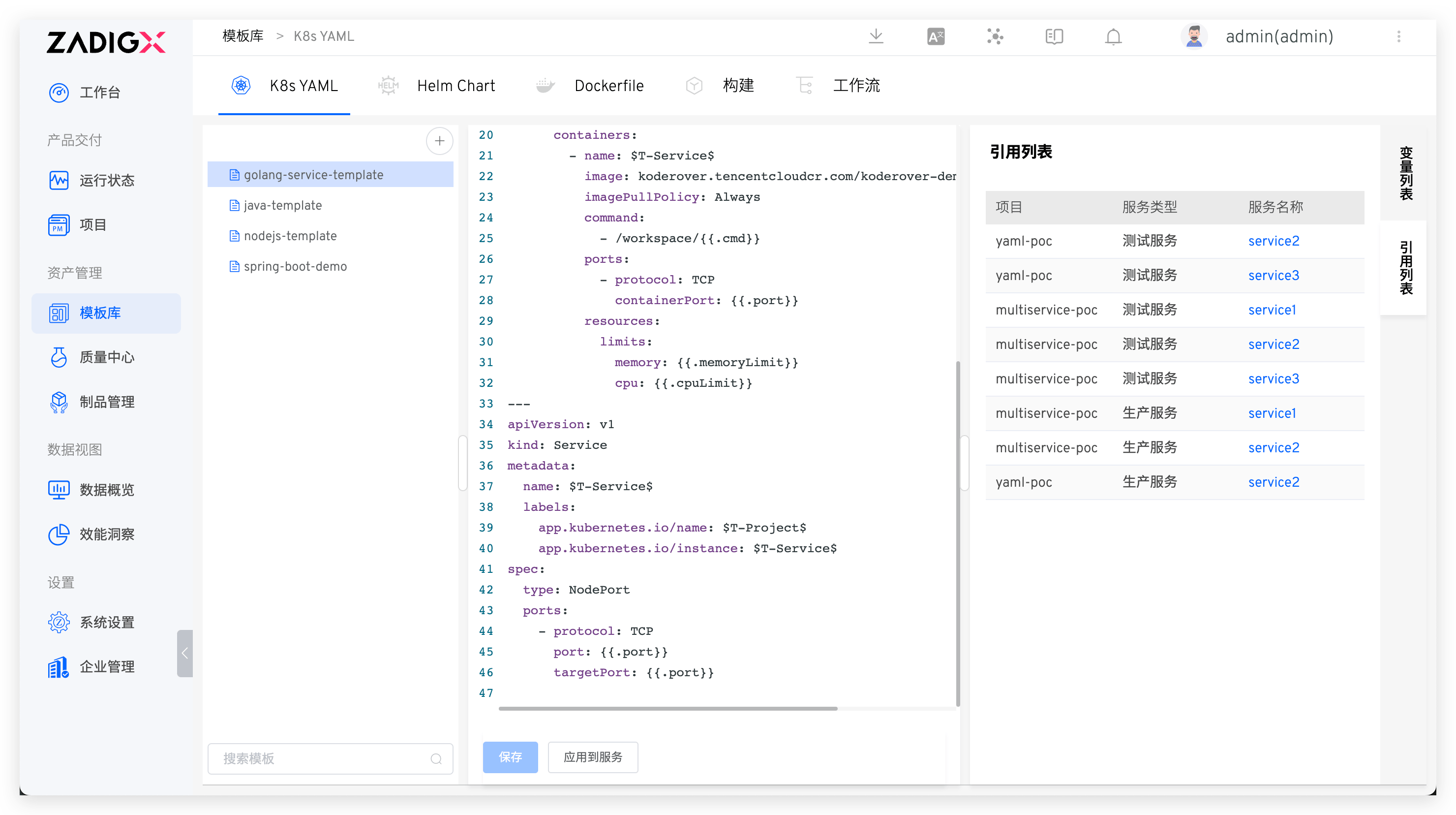 K8s YAML 模板 | Zadig 文档